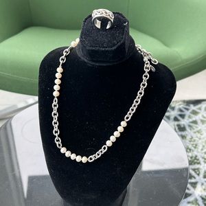 birks | Jewelry | Maison Birks Rocker Chic Collection 925 Silver And Pearl Necklace And Ring ...